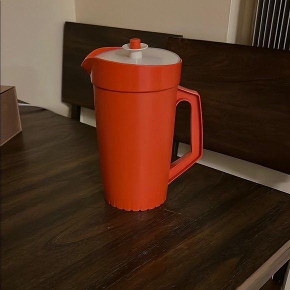 Kitchen | Vintage Orange Pitcher With Lid | Poshmark